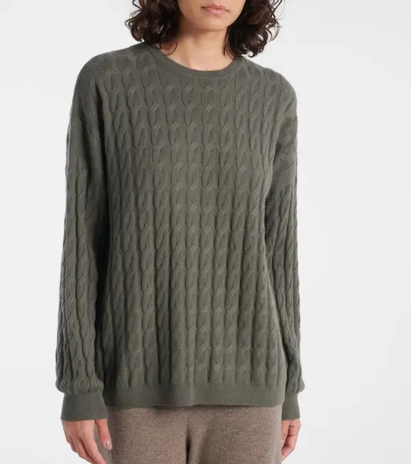 LISA YANG Cable-knit Cashmere Crewneck Sweater