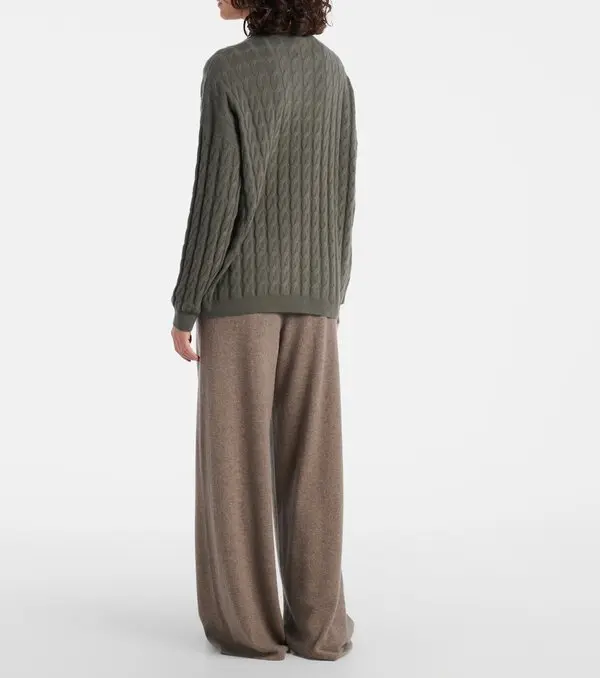 LISA YANG Cable-knit Cashmere Crewneck Sweater