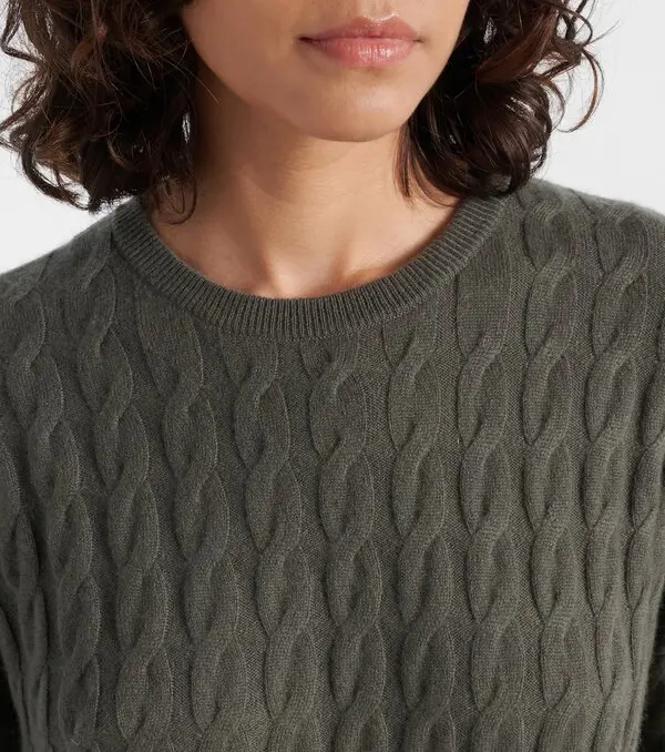 LISA YANG Cable-knit Cashmere Crewneck Sweater
