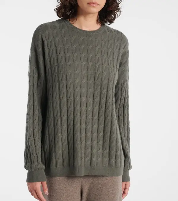 LISA YANG Cable-knit Cashmere Crewneck Sweater