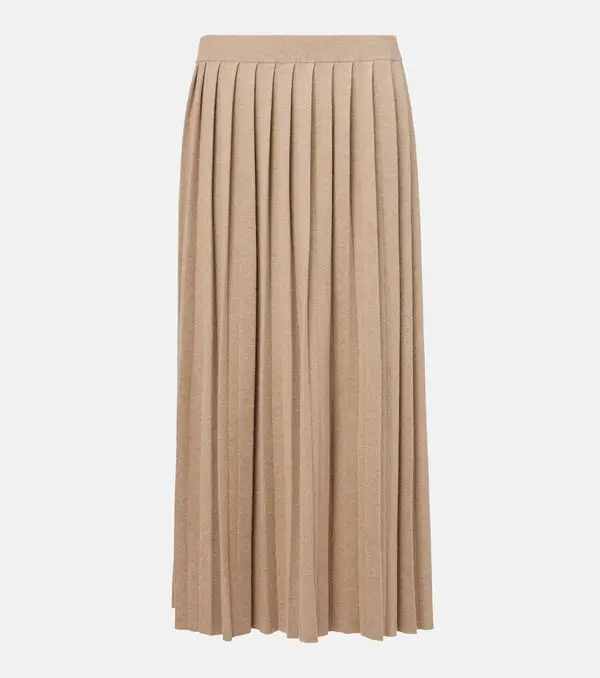LISA YANG Minda Cotton And Cashmere Midi Skirt - Brown