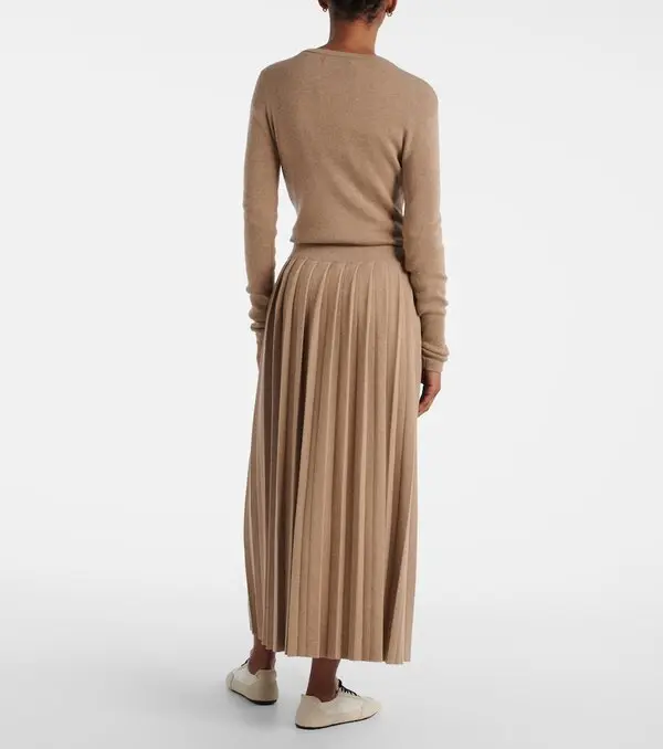 LISA YANG Minda Cotton And Cashmere Midi Skirt