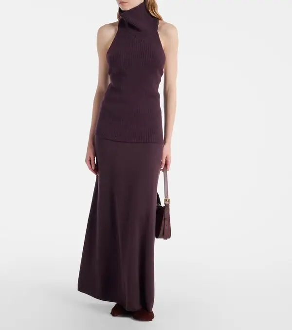 LISA YANG Maddie Open-back Cashmere Top - Brown
