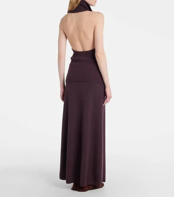 LISA YANG Maddie Open-back Cashmere Top - Brown