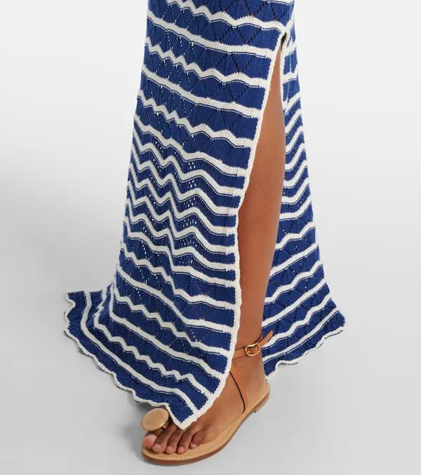 BANANHOT Rey Knitted Cotton-blend Maxi Dress - Blue