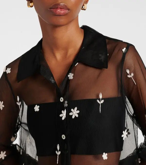 TOTEME Embroidered Semi-sheer Shirt