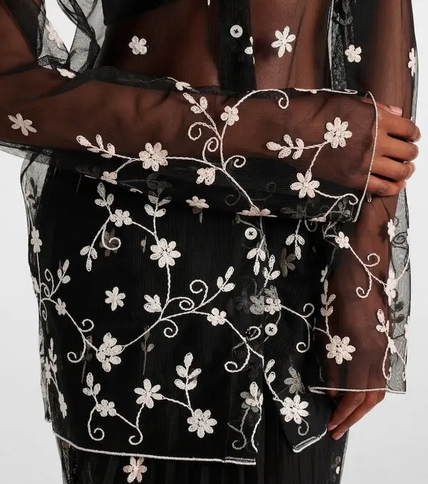 TOTEME Embroidered Semi-sheer Shirt