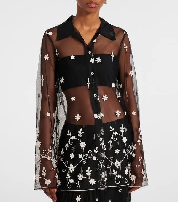 TOTEME Embroidered Semi-sheer Shirt