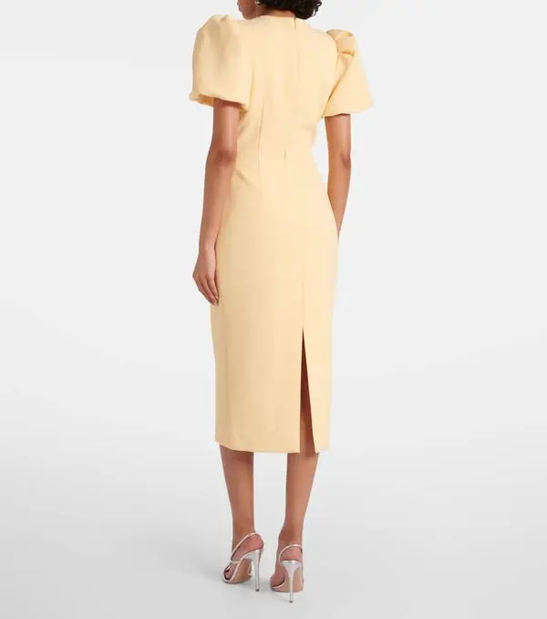 Rebecca Vallance Annabelle Bow-Detail CrPe Midi Dress - Yellow - 40% Off |  Editorialist
