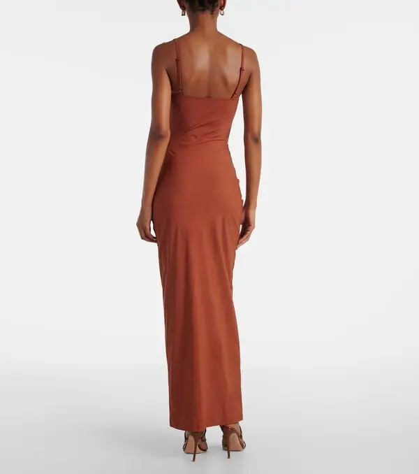 Christopher Esber Pierced Orbit Cutout Jersey Maxi Dress