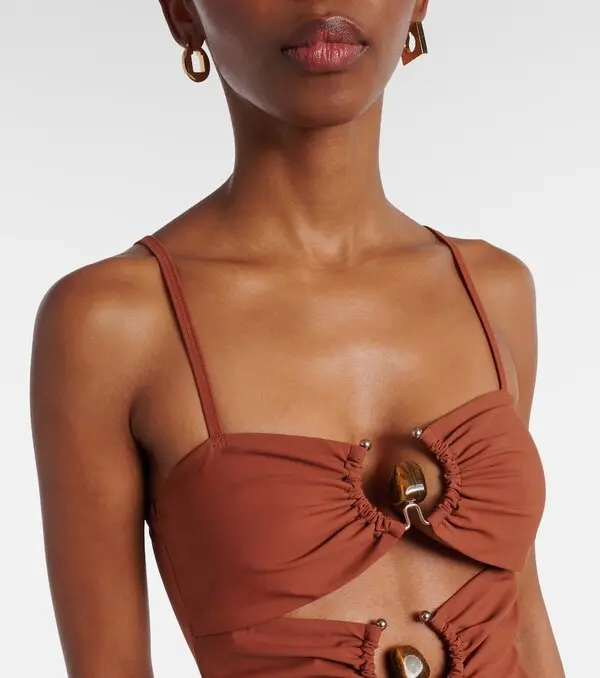 Christopher Esber Pierced Orbit Cutout Jersey Maxi Dress
