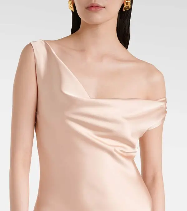 Norma Kamali Draped Satin Gown