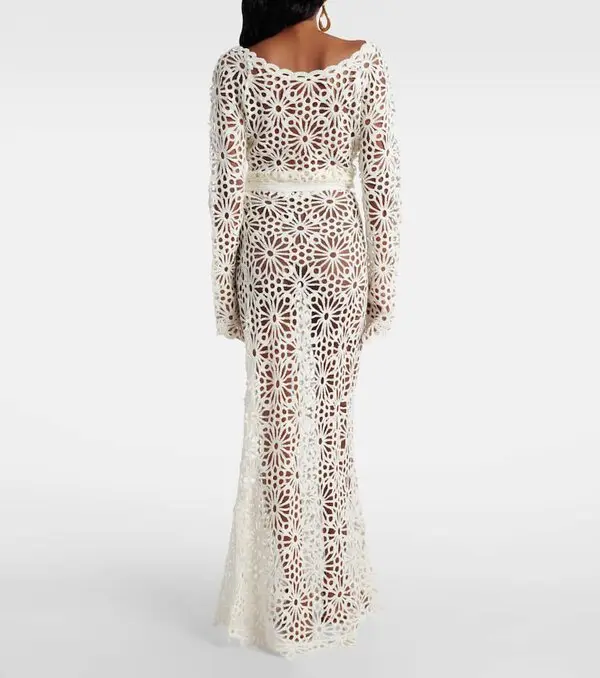 Norma Kamali Obie Floral Lace Maxi Skirt