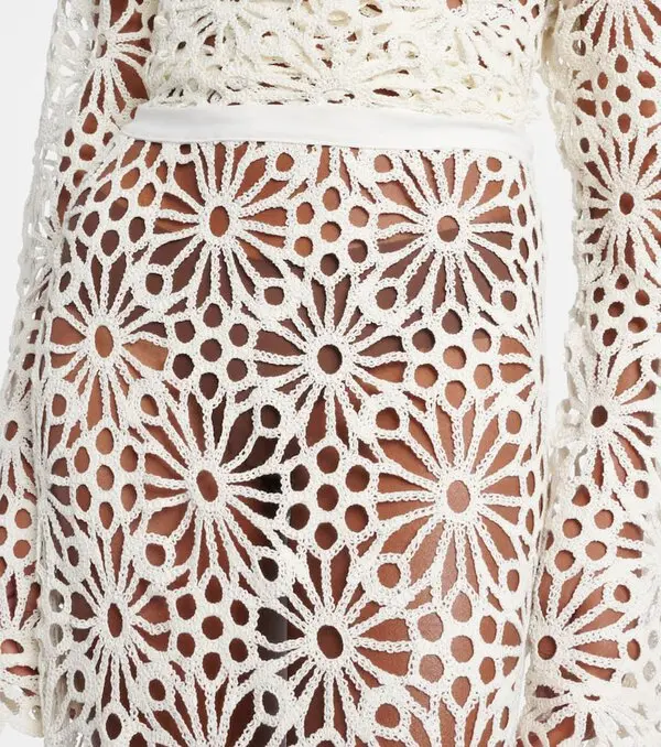Norma Kamali Obie Floral Lace Maxi Skirt