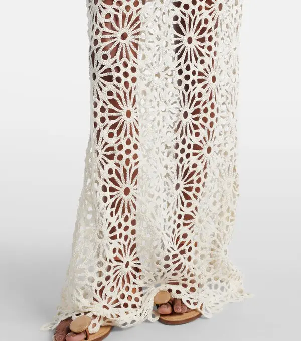 Norma Kamali Obie Floral Lace Maxi Skirt