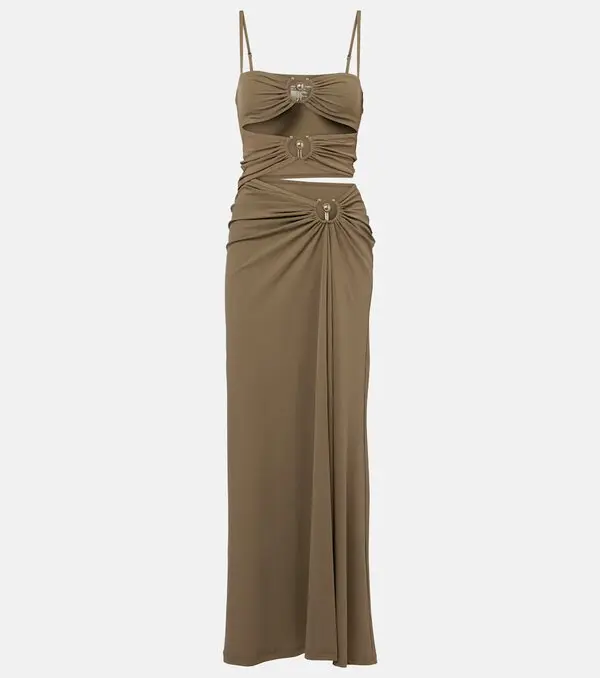 Christopher Esber Orbit Ruched Maxi Dress - Green