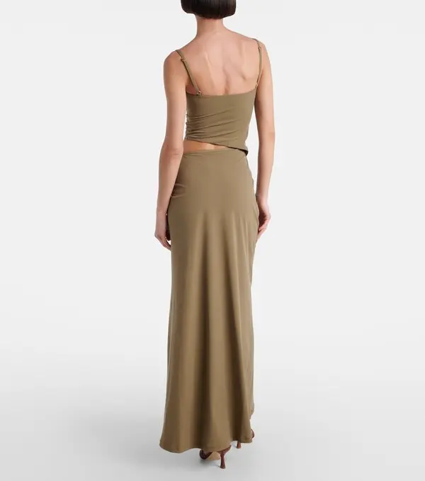 Christopher Esber Orbit Ruched Maxi Dress - Green