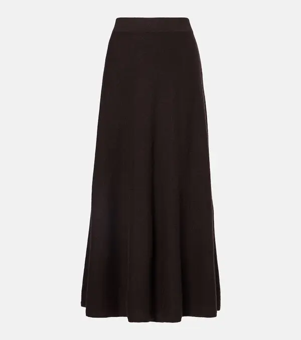 LISA YANG Torie High-rise Cashmere Maxi Skirt - Brown