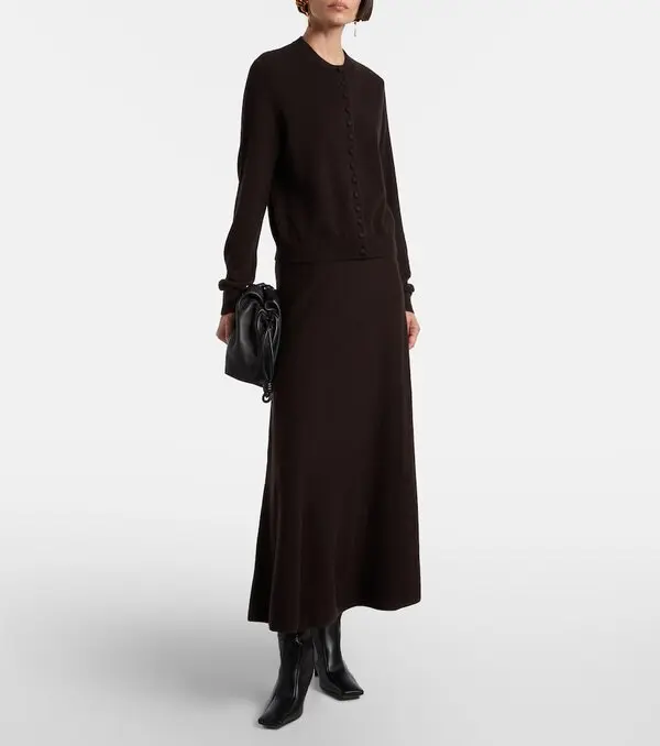 LISA YANG Torie High-rise Cashmere Maxi Skirt - Brown