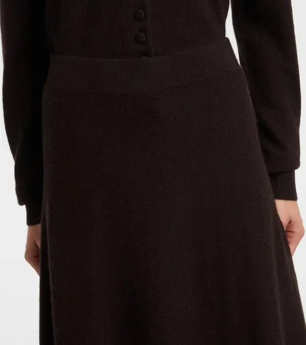 LISA YANG Torie High-rise Cashmere Maxi Skirt - Brown
