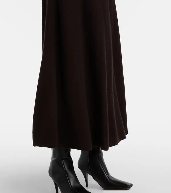 LISA YANG Torie High-rise Cashmere Maxi Skirt - Brown