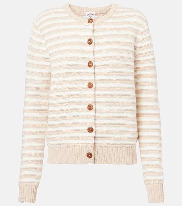 The Upside Isabeli Striped Organic Cotton Cardigan - Brown