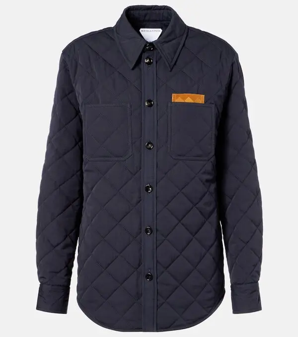 Bottega Veneta Quilted Cotton-blend Overshirt - Blue