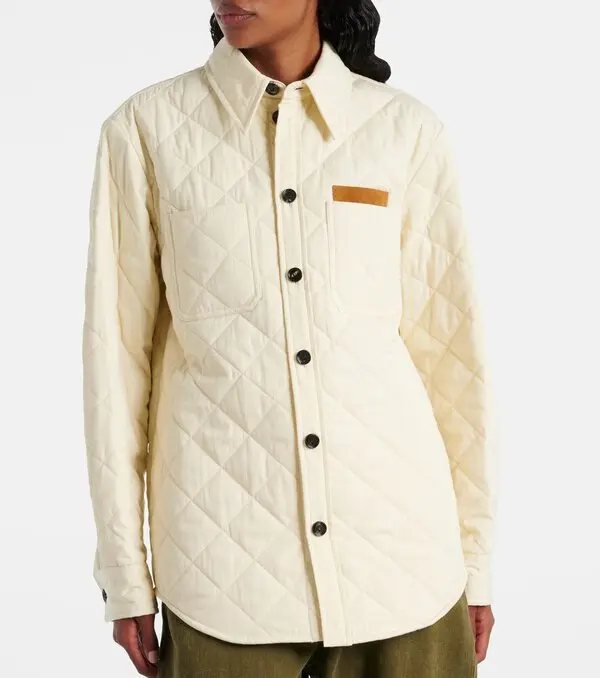 Bottega Veneta Quilted Cotton-blend Overshirt - White
