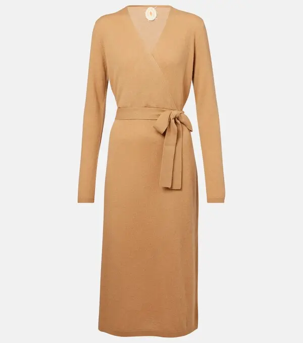 Jardin Des Orangers Wool And Cashmere Wrap Dress - Brown