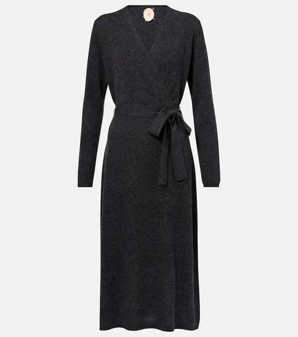 Jardin Des Orangers Wool And Cashmere Wrap Dress - Grey