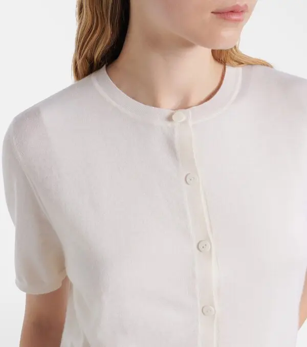 LISA YANG Charlotte Cashmere Cardigan - White