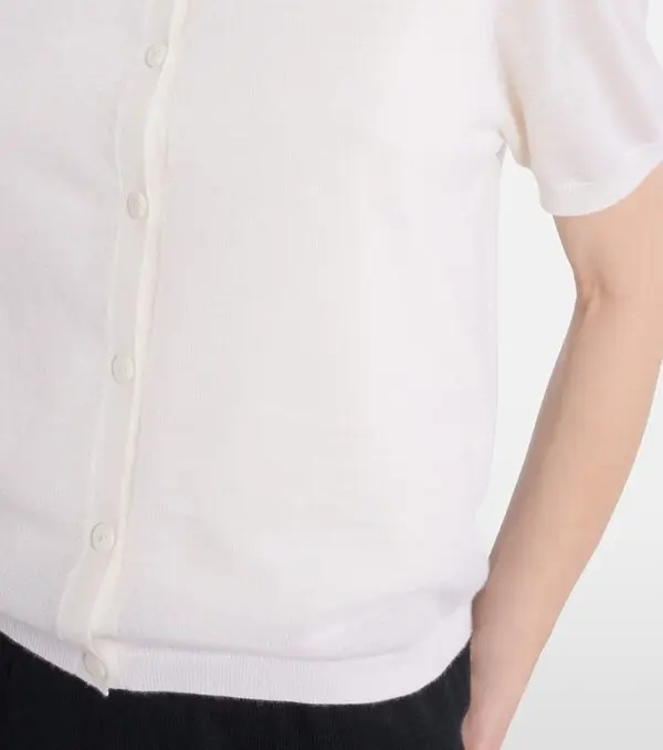LISA YANG Charlotte Cashmere Cardigan - White