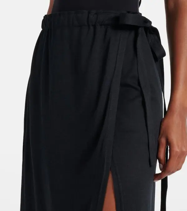 TOTEME Cotton And Silk Midi Skirt - Black