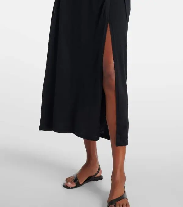 TOTEME Cotton And Silk Midi Skirt - Black
