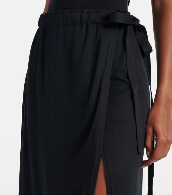 TOTEME Cotton And Silk Blend Midi Skirt - Black