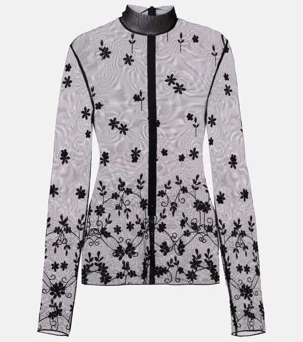 TOTEME Embroidered Tulle Blouse