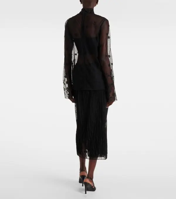 TOTEME Embroidered Tulle Blouse