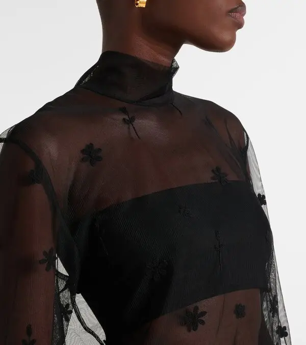 TOTEME Embroidered Tulle Blouse