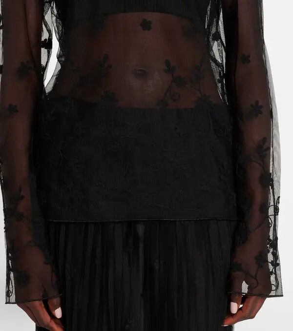 TOTEME Embroidered Tulle Blouse