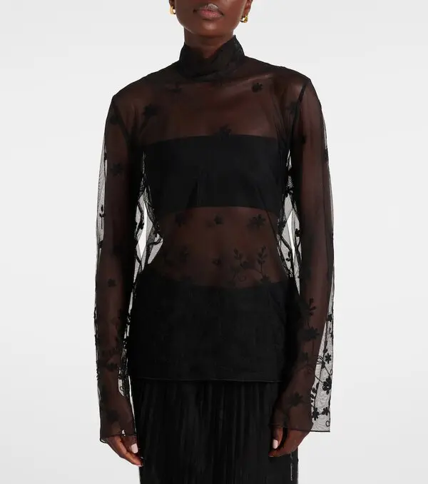 TOTEME Embroidered Tulle Blouse