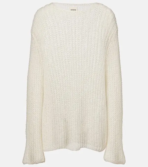Khaite Elowen Open-knit Cotton-blend Sweater - White