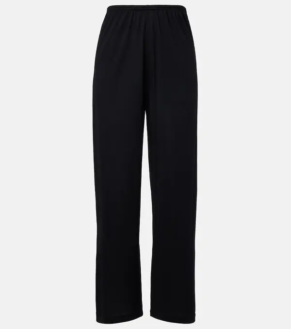 TOTEME Cotton And Silk Straight Pants - Black