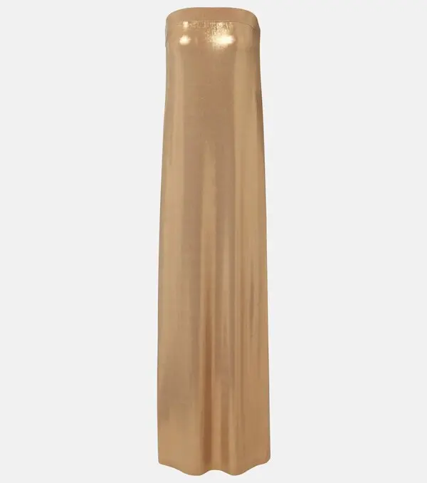 Norma Kamali Strapless Lamé Gown