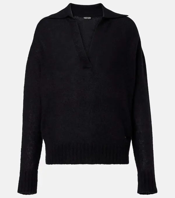 TOM FORD Cashmere And Silk Polo Sweater - Black