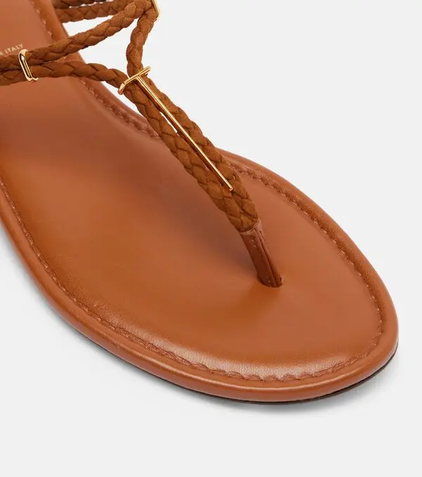 TOM FORD Braided Leather Thong Sandals