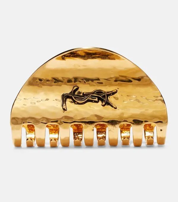Saint Laurent Cassandre Hair Clip - Gold