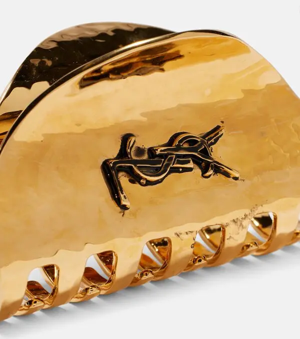 Saint Laurent Cassandre Hair Clip - Gold