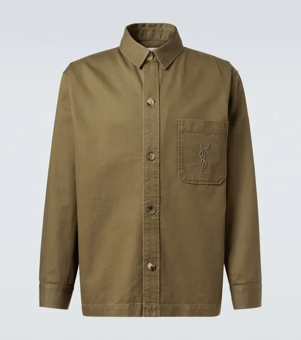 Saint Laurent Cassandre Cotton And Linen Overshirt