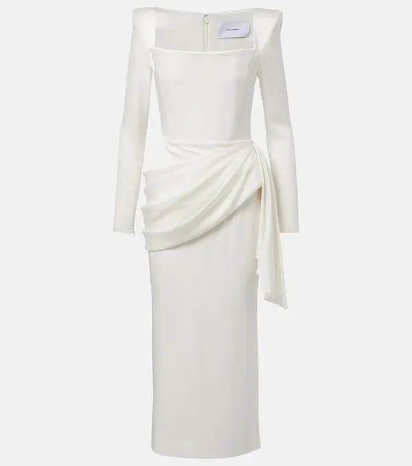 Alex Perry Draped Bustier Gown - White