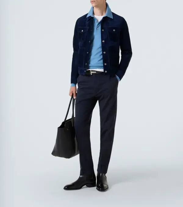 TOM FORD Cashmere And Silk Polo Shirt - Blue